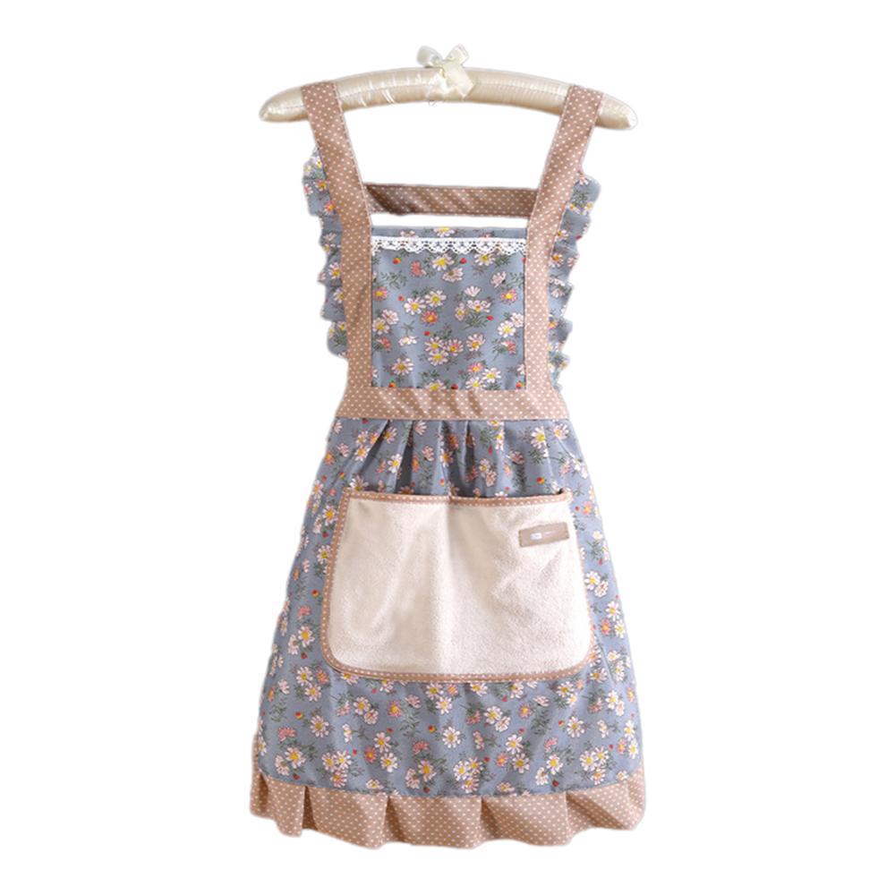 Cheap Kitchen Cooking aprons Canvas Floral Sleeveless Adjustable Bib ...