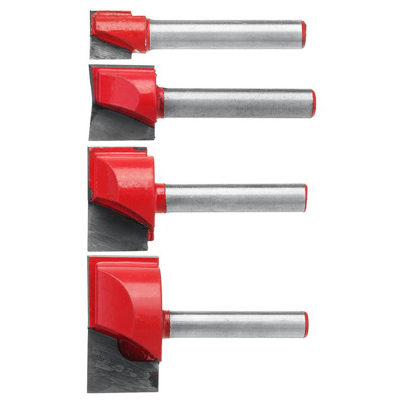 Buy 4PCS/Set Milling Router Bit Surface Planing Bottom Cleaning Wooden ...