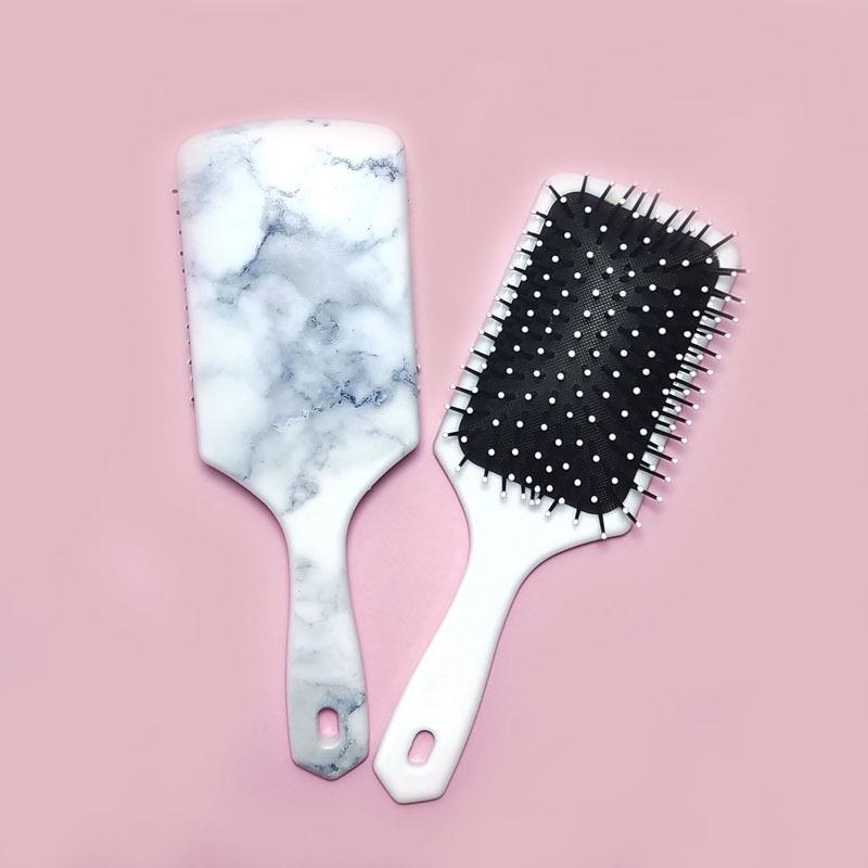 Buy 1 Pcs Marble Pattern Massage Scalp Hairbrush Comb with Ball Tipped ...
