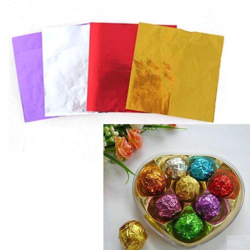 Colored Paper Lolly Package Square For 100pcs Chocolate Candy Paper ...