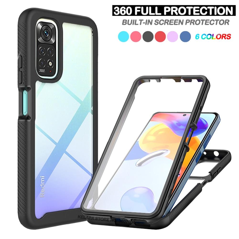 Buy 360 Clear Case for Xiaomi Redmi Note 9A 10 10C 10A 11 10 9 11S 10S ...