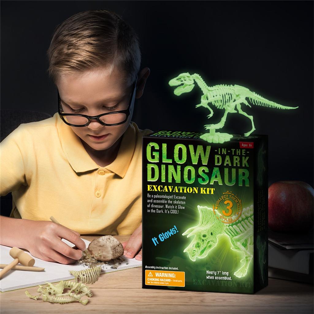 Luminous Dinosaur Fossil Digging Game Kit Kids Dinosaur Sandbox Set-buy ...