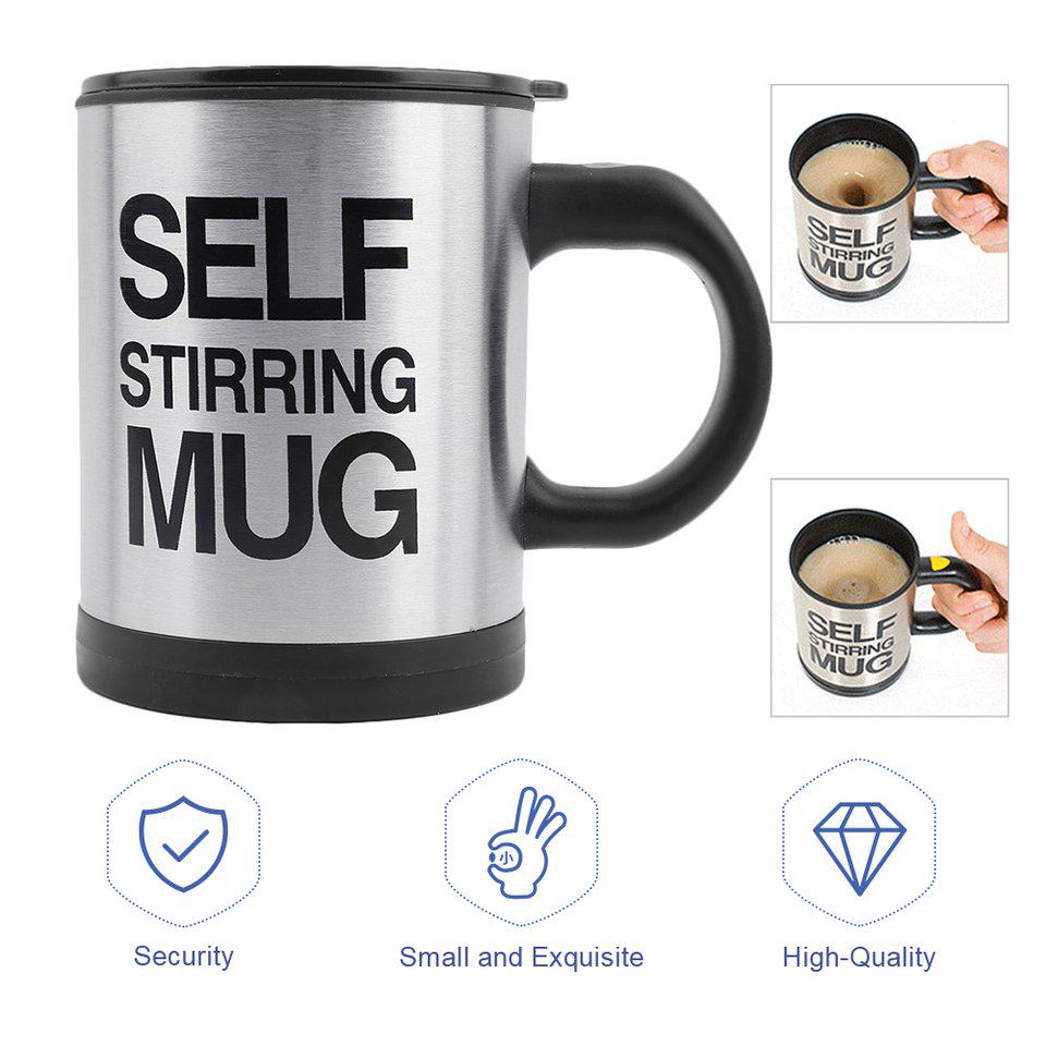 Automatic Mixing coffee Tea cup Lazy Self strring mug button Pressing ...