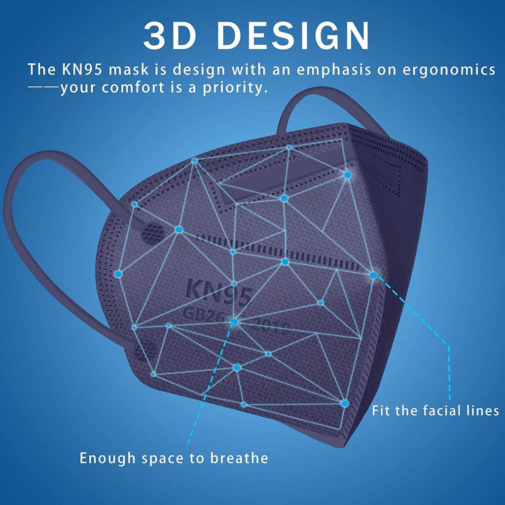 Buy 10/30/50/100/200PCS FFP2 KN95 Face Mask 5-Ply Protective Masks with Elastic Earloop and Nose ...