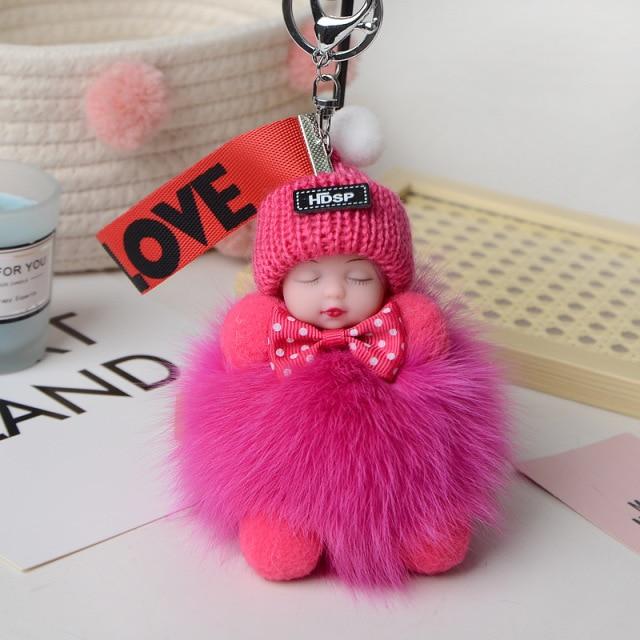 Buy Cute Plush Keychain Sleeping Baby Doll Keychain Plush Kpop ...