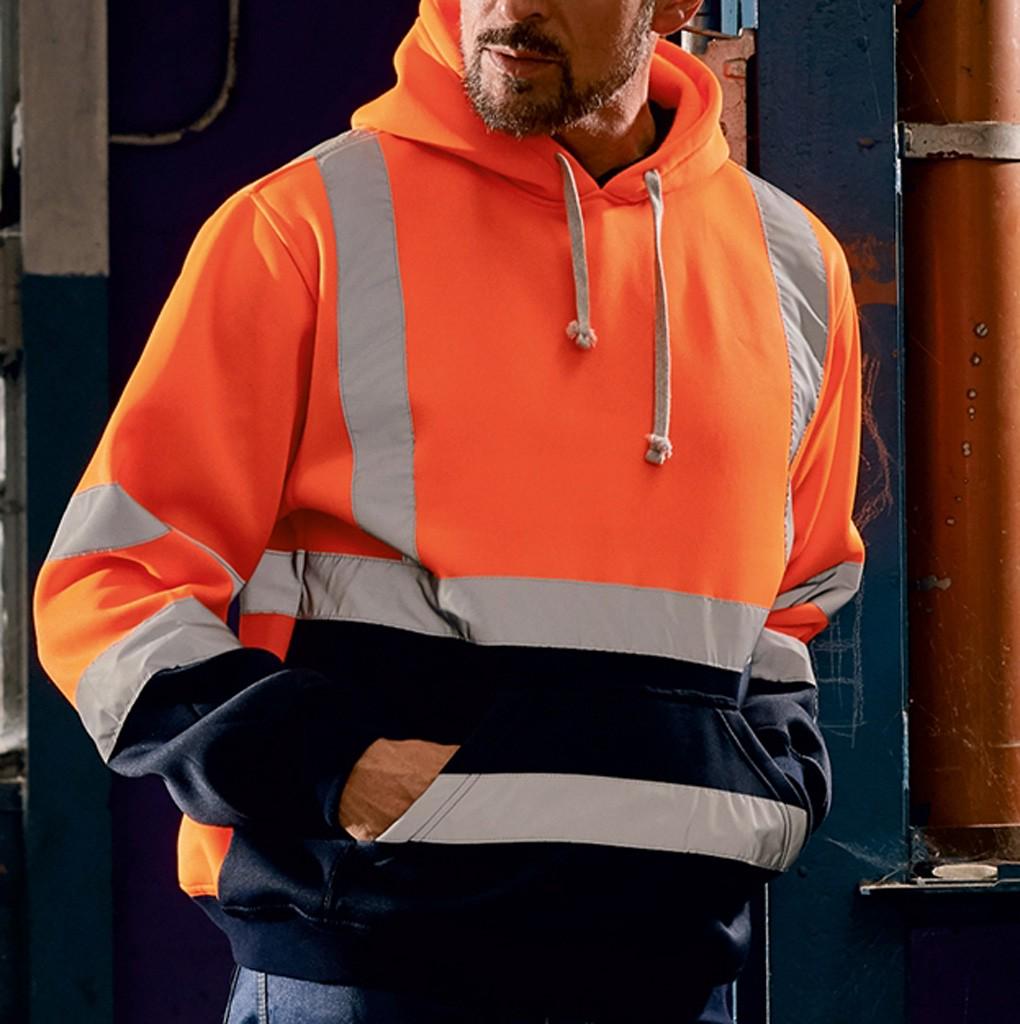 Mens Hooded,Road Work High Visibility Pullover,Long Sleeve Hooded ...