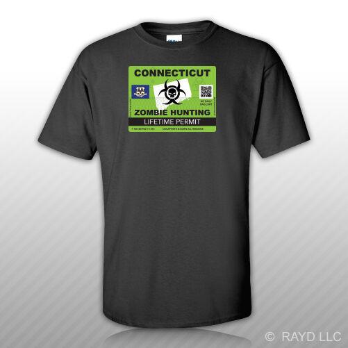 Zombie Connecticut State Hunting Permit Shirt Tee Shirt Cute T-shirt ...