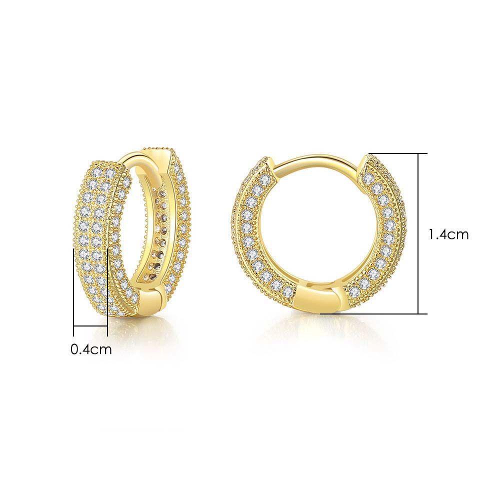 Shiny Ear Jewelry Round Buckle Hoop Earrings Korean Style Earrings Stud ...