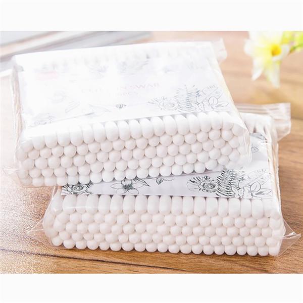 Buy Double Head Wood Cotton Swab Bud Ear Picks Applicators Cosmetics ...