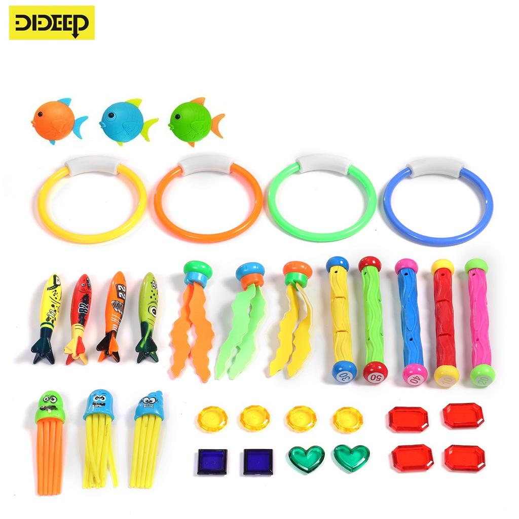 Buy Dideep 34Pcs Diving Toy Kit Children Underwater Swimming Sinking ...