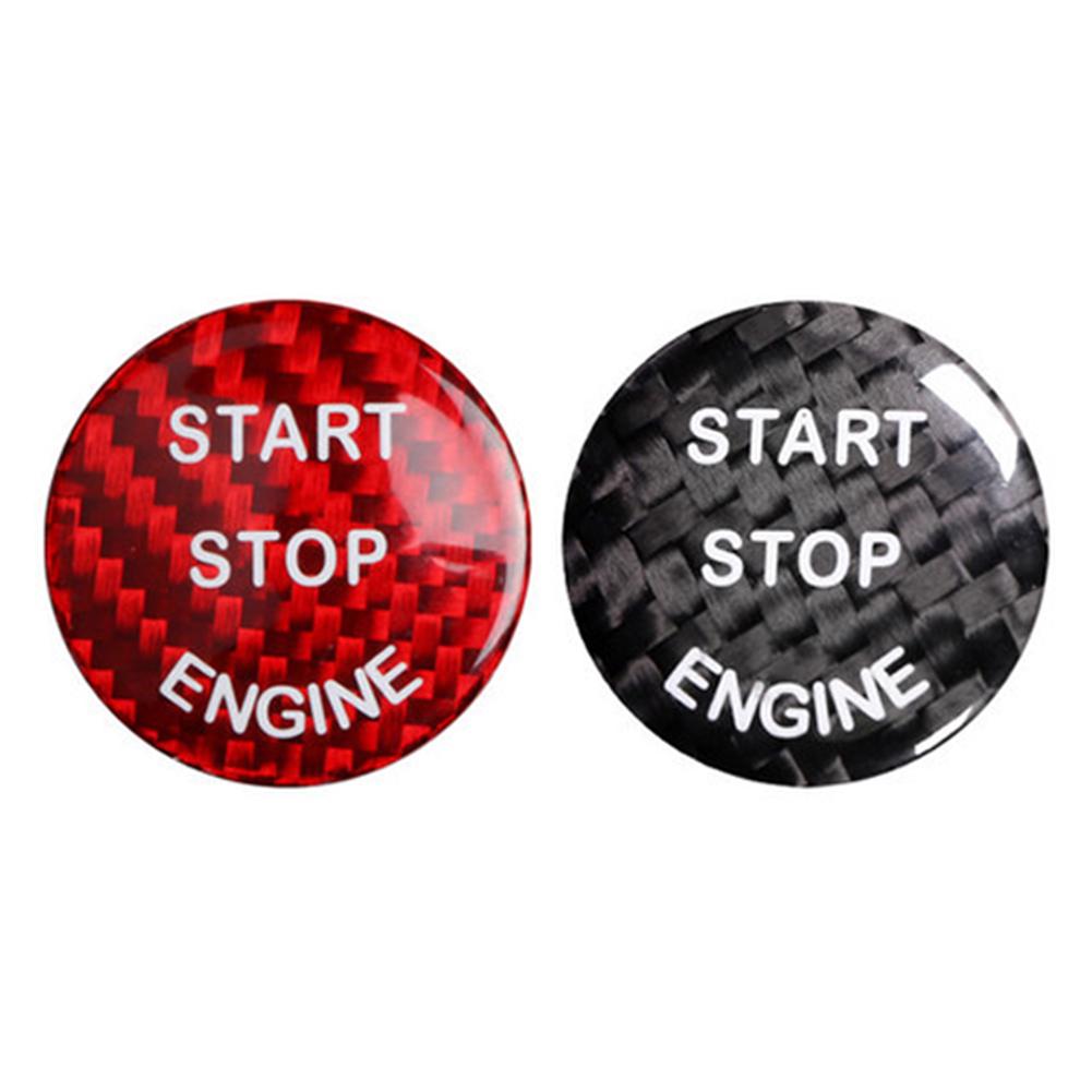 Buy Car Red Carbon Fiber Decorative Sticker Start Stop Button Cap ...