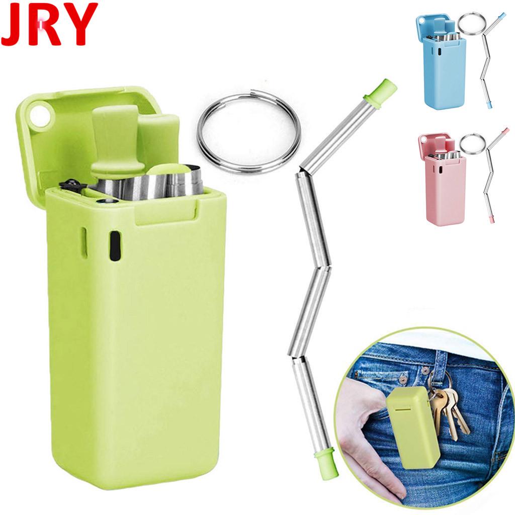 Buy Stainless Steel Foldable Reusable Straw With Folding Box Keychain ...