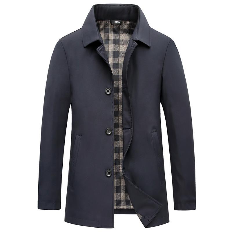 Mid Length Men's Jacket Lapel British Casual Business Gentleman's ...