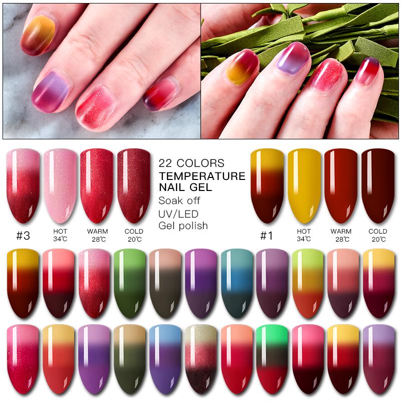 1pc Temperature Change Polish Nail Gel Long Lasting Soak Off UV LED ...