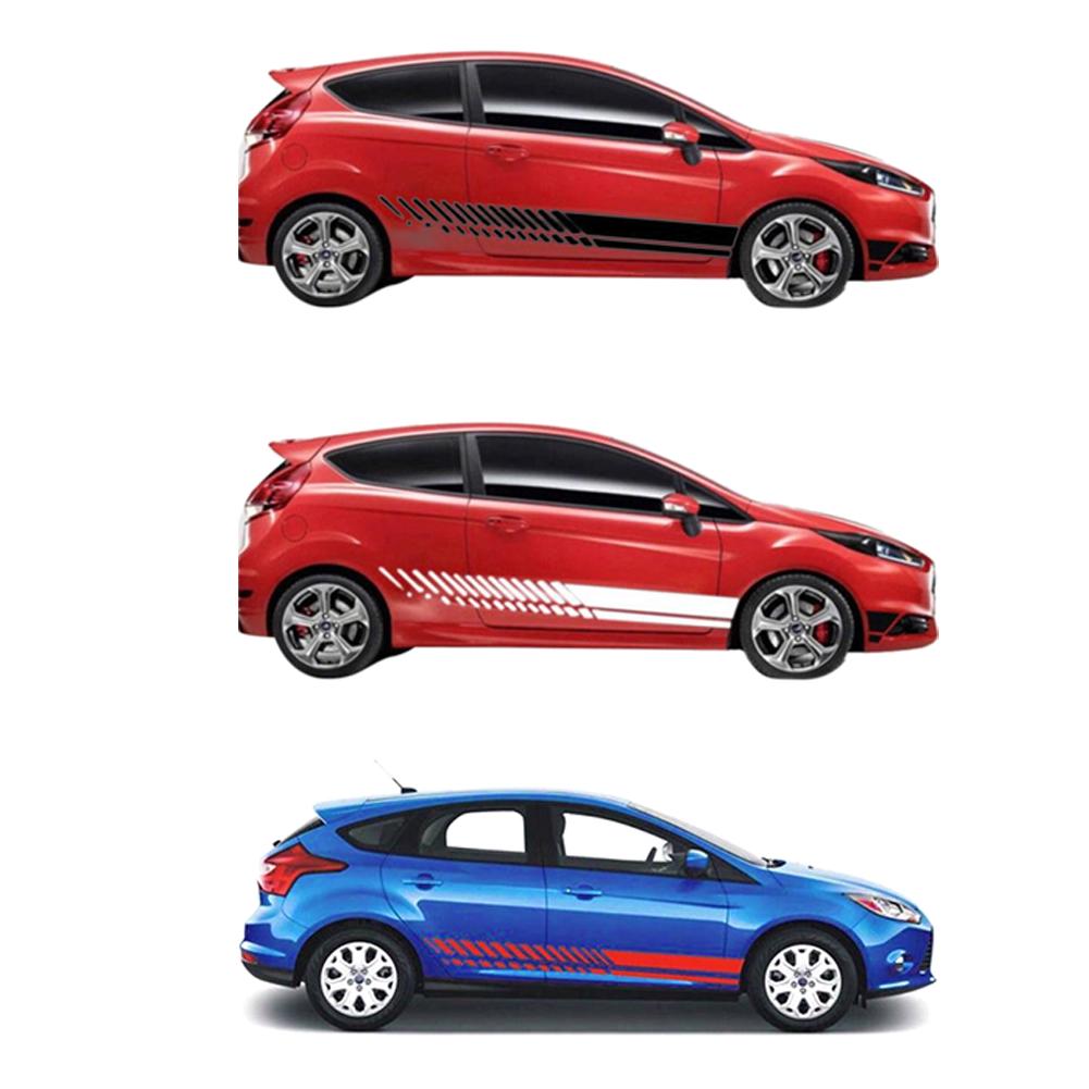 Universal car sticker sports racing stripe sticker car body side door ...