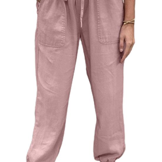 Cheap Women Pants with Pockets All-match Solid Color Summer Beach Long ...