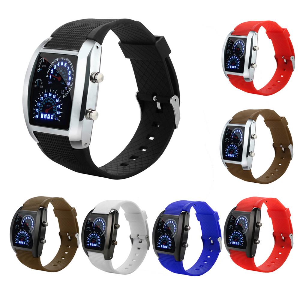 1PC Details about Men's LED Light Flash RPM Turbo Speedometer Sports ...