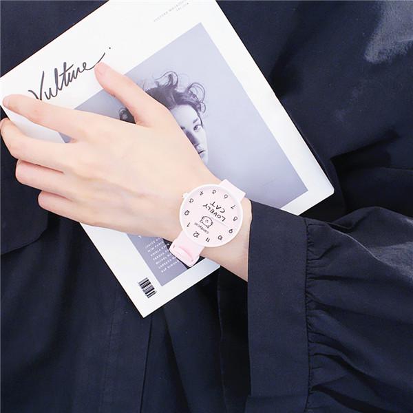 Buy Fashion Girls Watch Student Korean Version Simple Candy Cat Cute ...