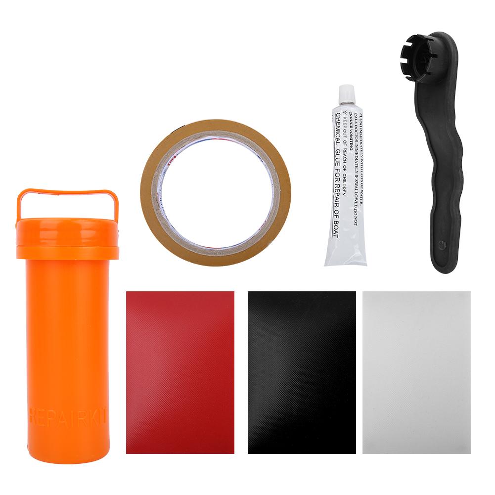 PVC Repair Patches Glue Set with Wrench for Inflatable Rubber Boat Raft ...