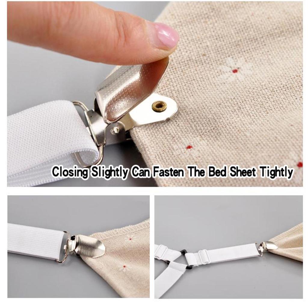 Buy Elastic Bed Sheet Gripper Belt Closure Bed Sheet Clips Mattress ...