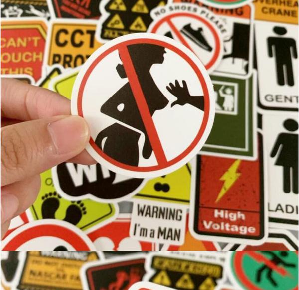 Sporting Goods 50 PCS Warning Stickers Danger Banning Signs Reminder ...