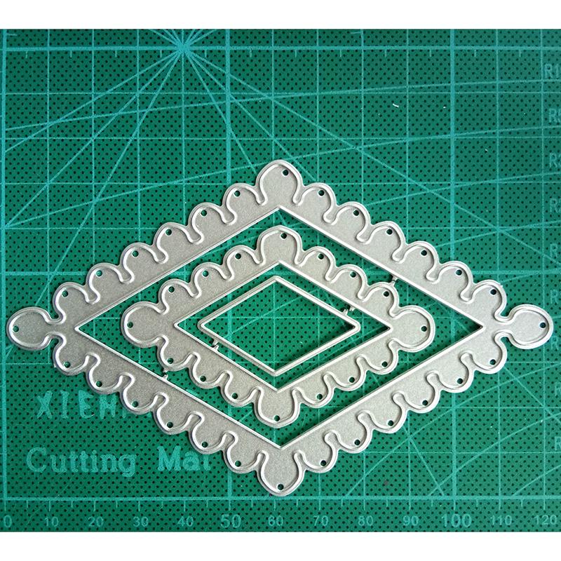 Buy Metal Cutting Dies Die Scalloped Rhombus Frame Decoration Scrapbook ...