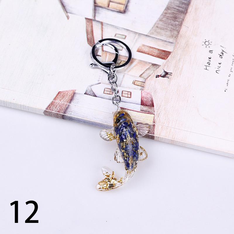 Buy 1PC Cute Crystal Epoxy Fish Keychains Bag Charm Key Rings Lucky Car ...
