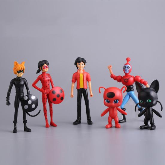 Buy 6Pcs/Set Ladybug Girl Figure Vivid 3D Effect PVC Cartoon Toys ...