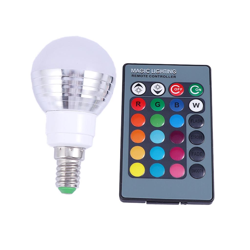 Buy RGB LED Light Bulb Color Changing E14 Screw Base 3W Light Bulb for ...