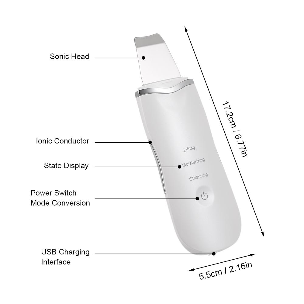 Buy Ultrasonic Face Cleaner Skin Scrubber Care Massager Facial Tighten ...