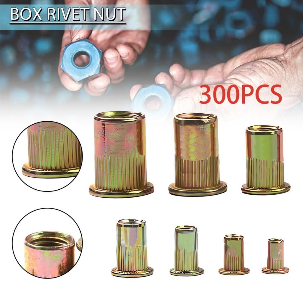 Buy Yuanshu 300Pcs M3-M12 Rivnuts Blind Rivet Nuts Kit Assortment Kit Threaded Rivnut Set at ...