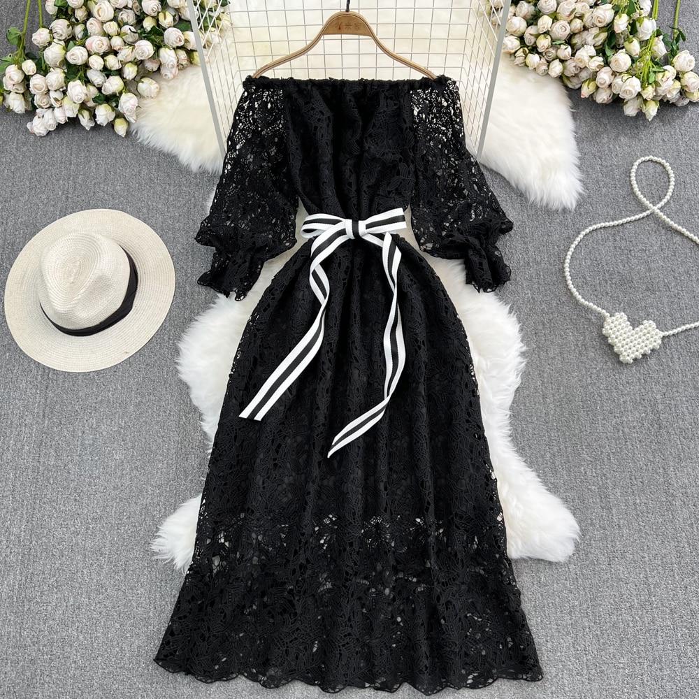 Купить Женское шикарное женское платье на шнуровке с пышными рукавами ...