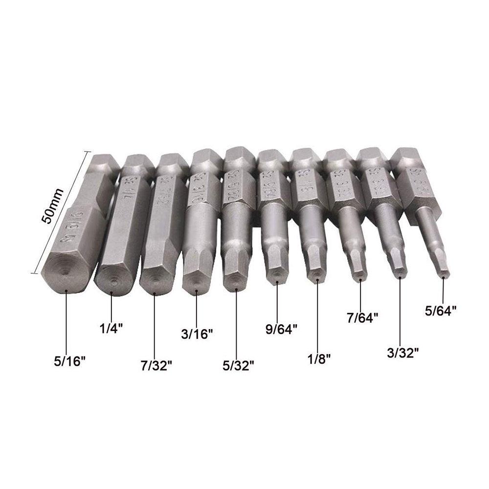 Buy 10Pcs Hex Key Allen Bit Set Quick Change Connect Impact Driver Power Drill at affordable ...
