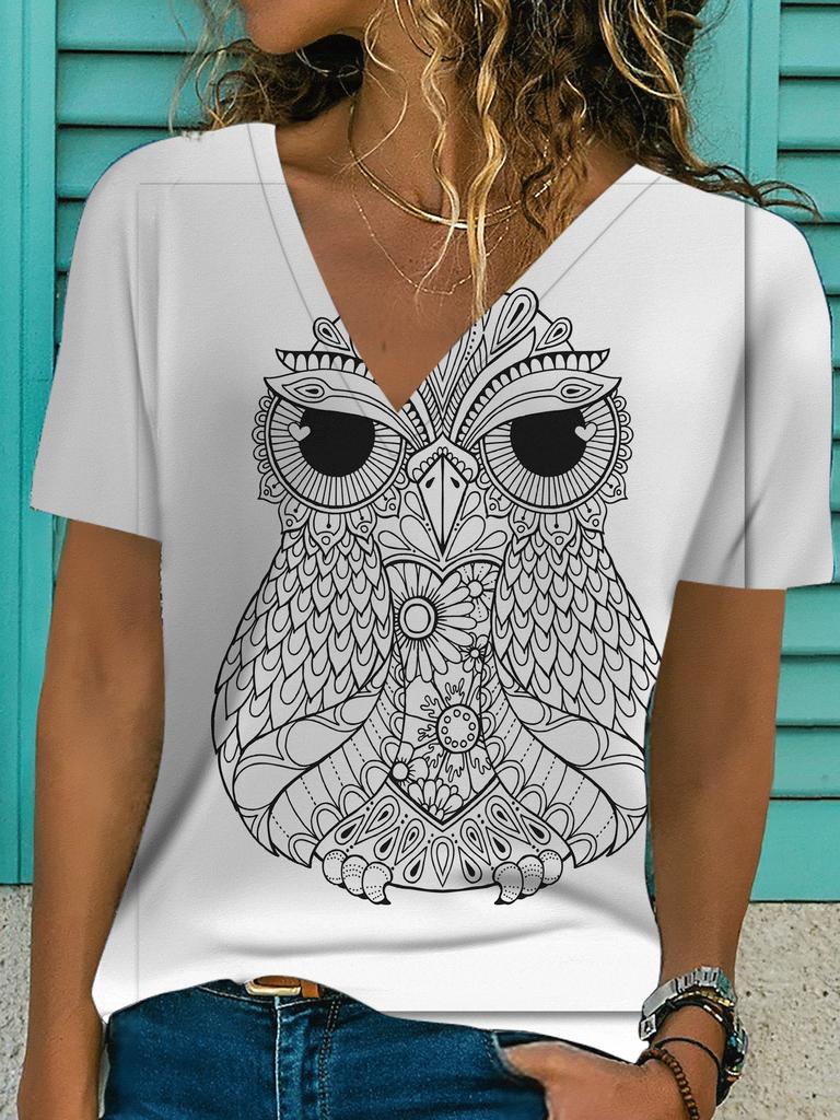 Satın alın Women's V-neck loose casual easy with regular short-sleeved ...