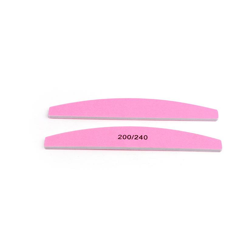 Buy Pink Nail Files Sanding 200/240 UV Gel Polish Curve Banana for Nail ...