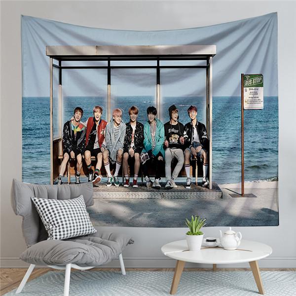 Buy BTS Hanging Cloth Tapestry Bedroom Wall Cloth Dormitory Decorative ...