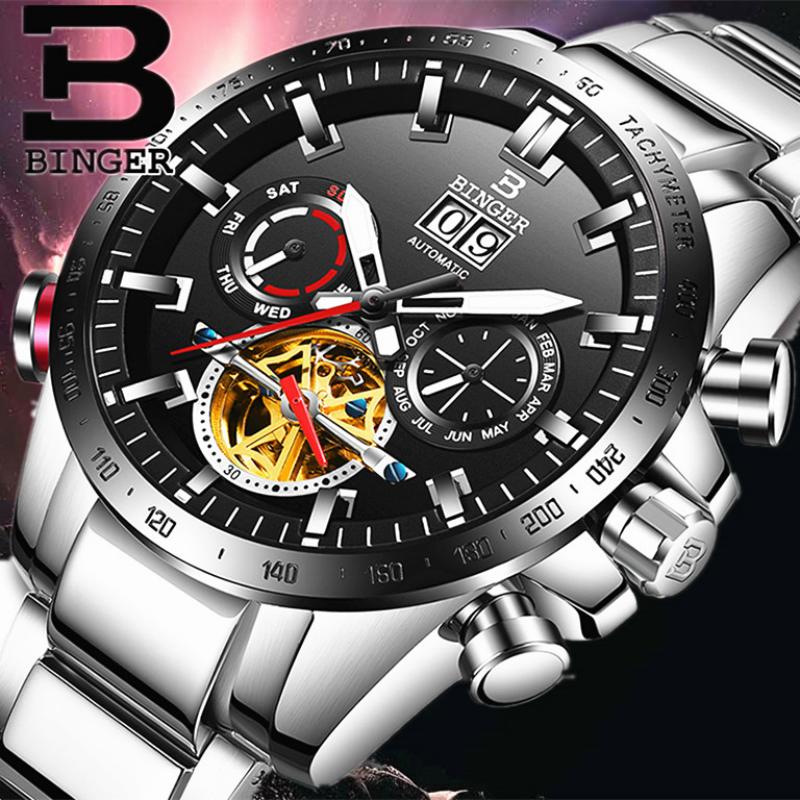 Buy BINGER Watch Men Automatic Mechanical Luxury Men Watches Sapphire ...
