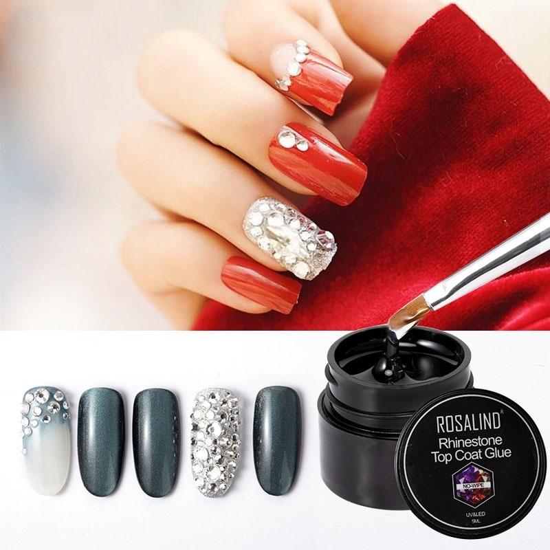 5 Ml No Wipe Rhinestone Gel UV Gel Nail Polish Adhesives Sticky Top ...