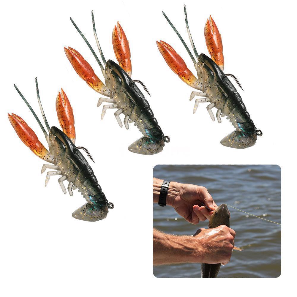 Soft Crawfish Shrimp Soft Lures Lobster Claw Bait Artificial Lure ...