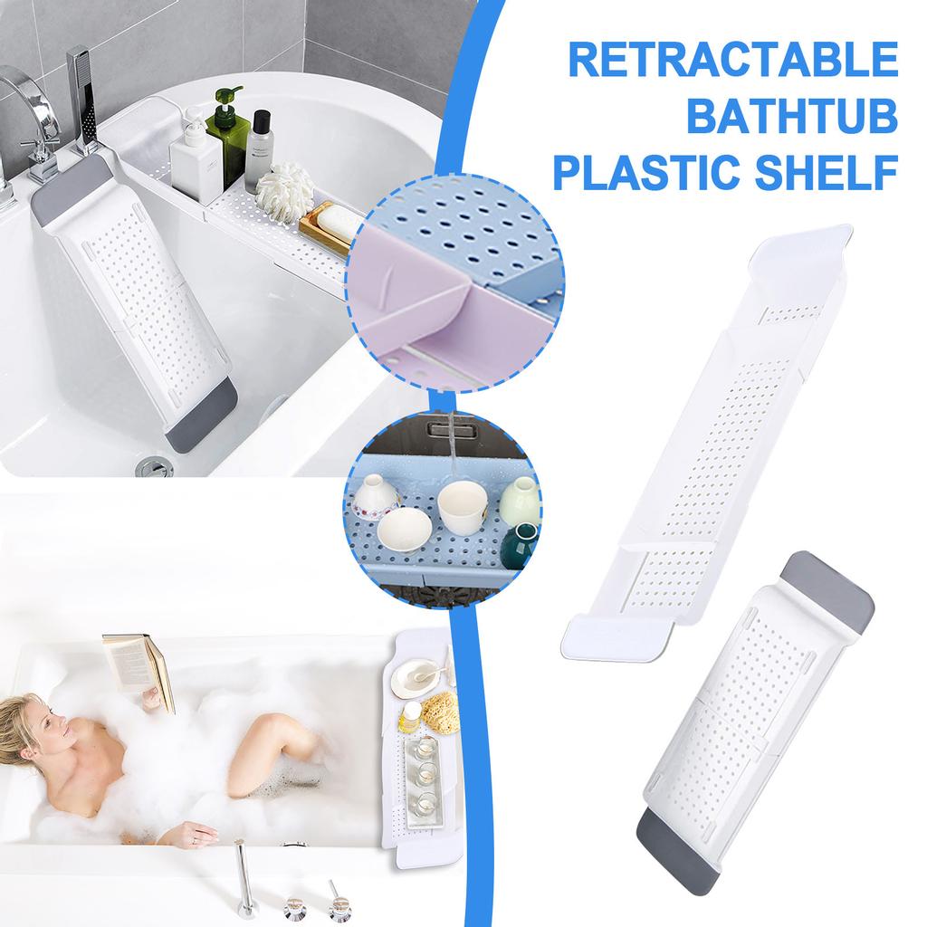 Buy EXpandable Bathtub Storage Rack Tub Stand Tray Table Bathroom ...