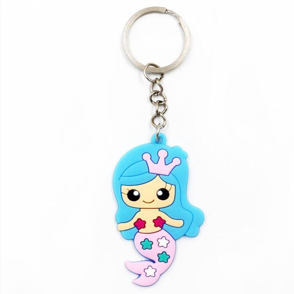 Buy 24pcs Cute Mermaid Key Chains PVC Keychain Key Rings PVC Cartoon ...