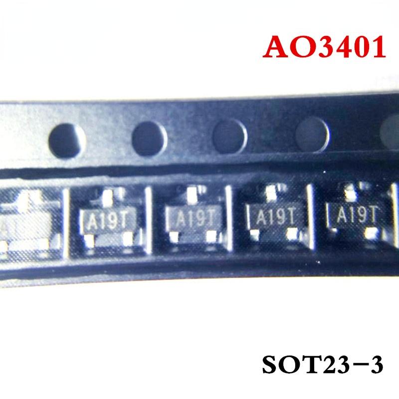 200PCS AO3401 3401 MOSFET P-CH 30V 4A SOT23 SMD MOS alan etkisi tüp AO3401 A19T X1DV AO3402 A29T ...