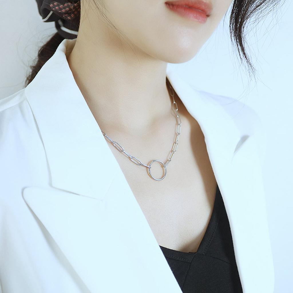 Buy HHNN Necklace Round Open Circle Pendent Hollow Hoop Shape Necklace ...