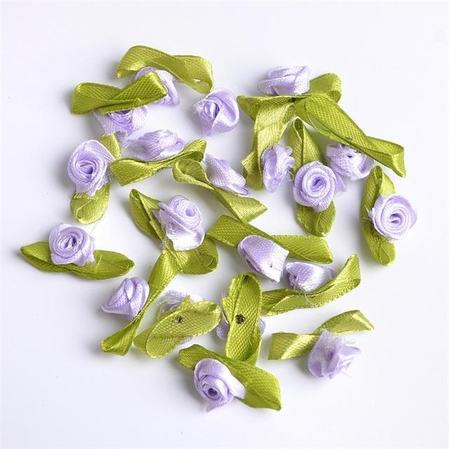 Buy 100PCS 1.5cm Satin Ribbon Roses Artificial Mini Silk Rosettes ...