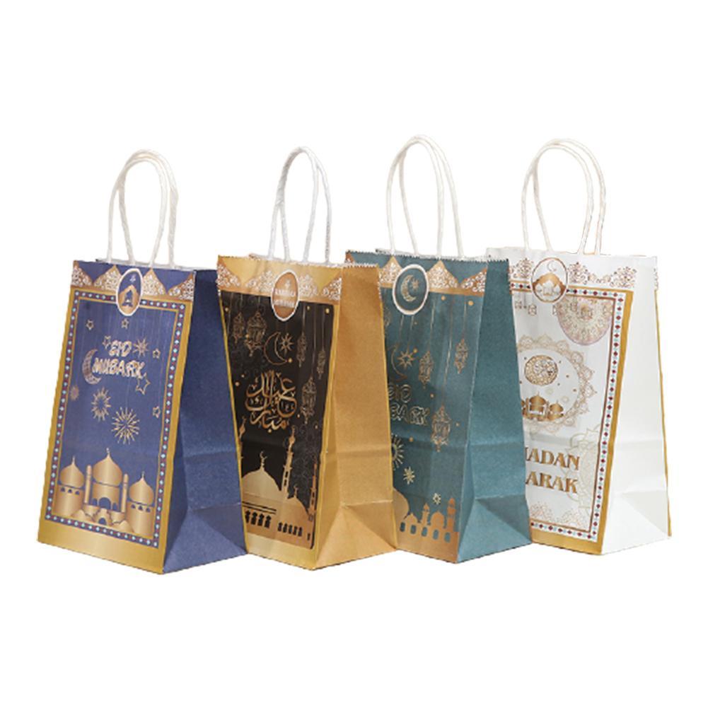 Buy Ramadan Gift Bags with Handle Muslim Eid Mubarak Kraft X1 2022 ...