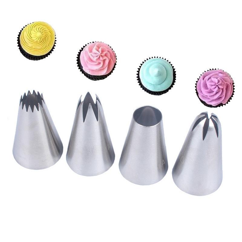 Buy 4Pcs 304 Stainless Steel Nozzle Set Diy Cookie Cake Decorating ...