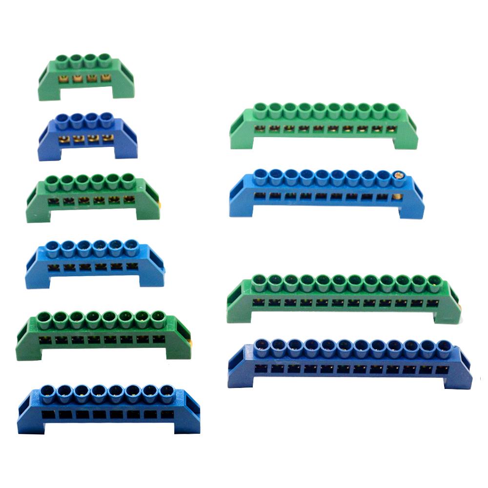 Buy 1pcs Bridge Design Zero Line 4-12 Pole Screw Brass Copper Grounding ...