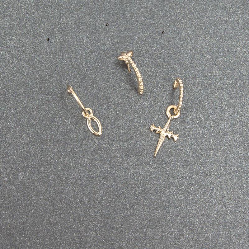 Buy Stylish and Delicate Round Wavy Cross Alloy Gold Earrings Pendant ...