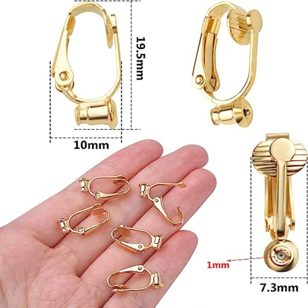 Cheap Golden Clip-on Earring Earring Designs Non-Pierced Ears Earring ...