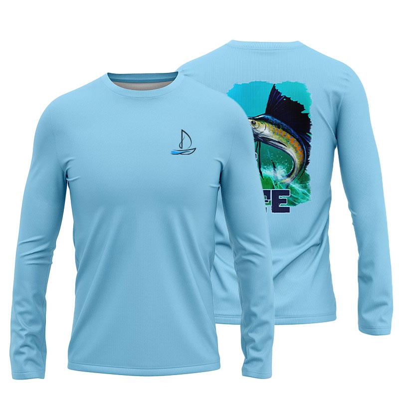 Köp Summer Blue Fishing Shirt Outdoors Men Women T Shirts Crewneck Tops ...